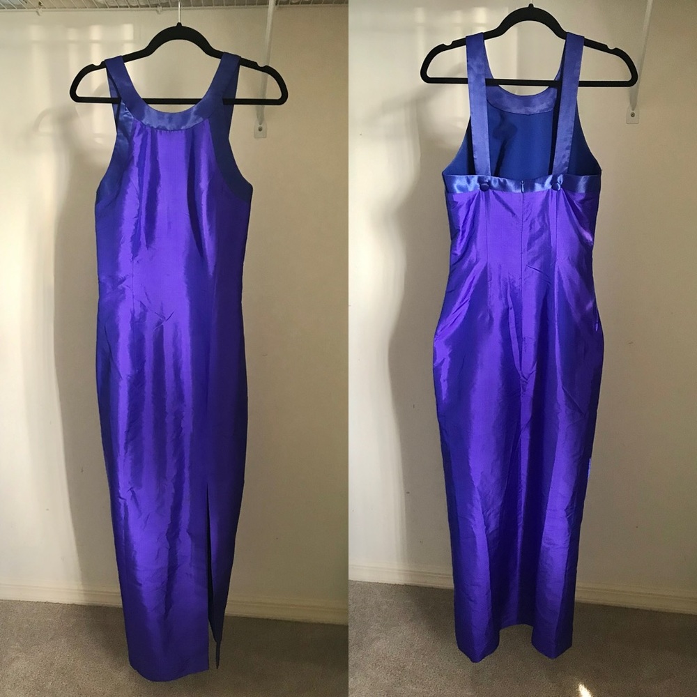 Purple Iridescent Silk Taffeta Maxi Dress - Gem